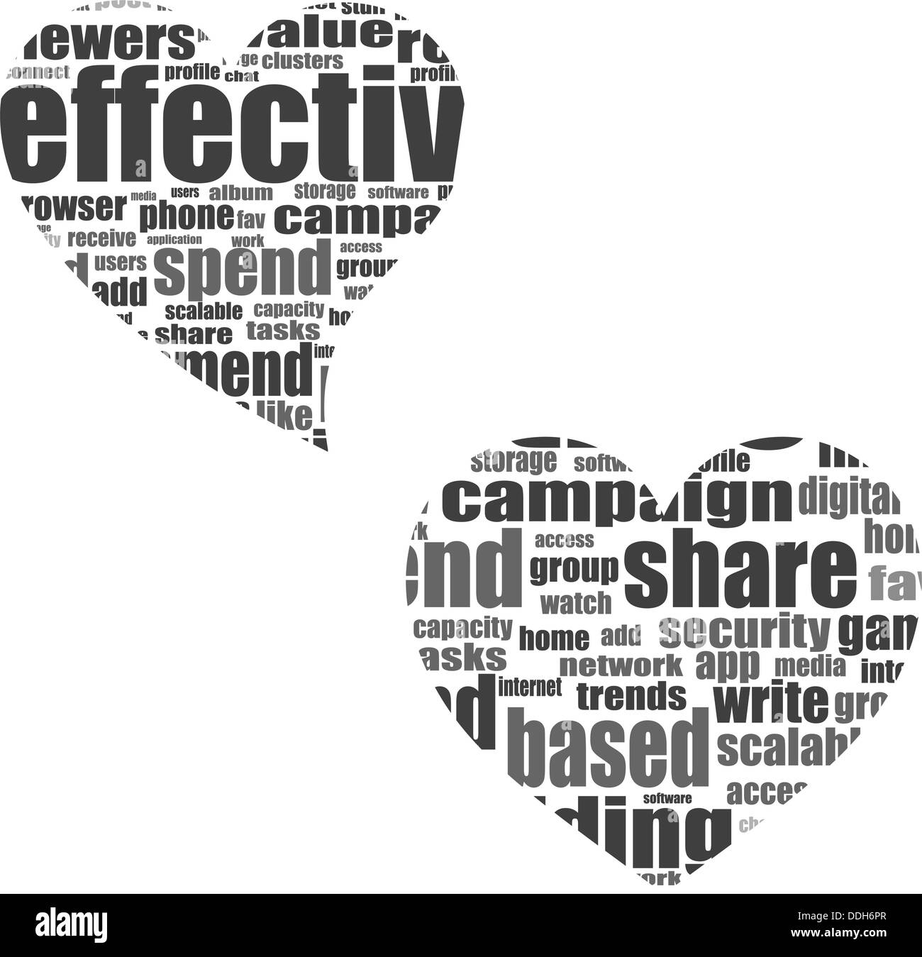 Marketing. Word collage set in heart shape Stock Photo - Alamy