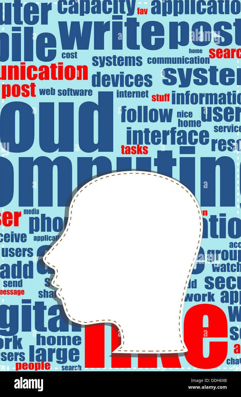 Word cloud business concept outside of head shape, career Stock Photo ...