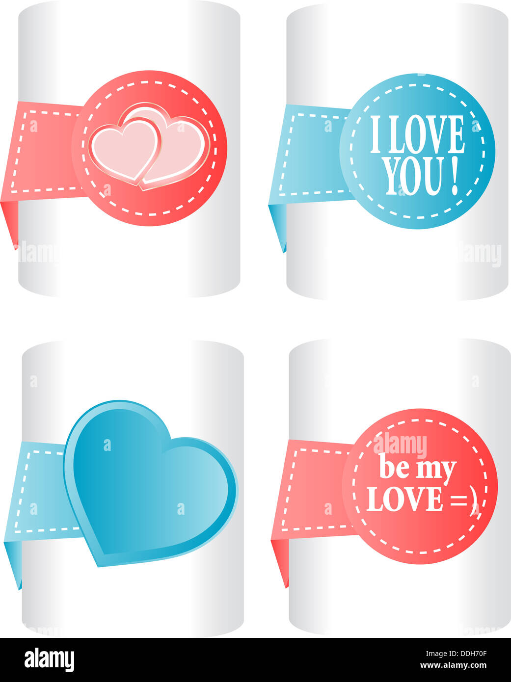 labels and stickers, heart shape Stock Photo - Alamy