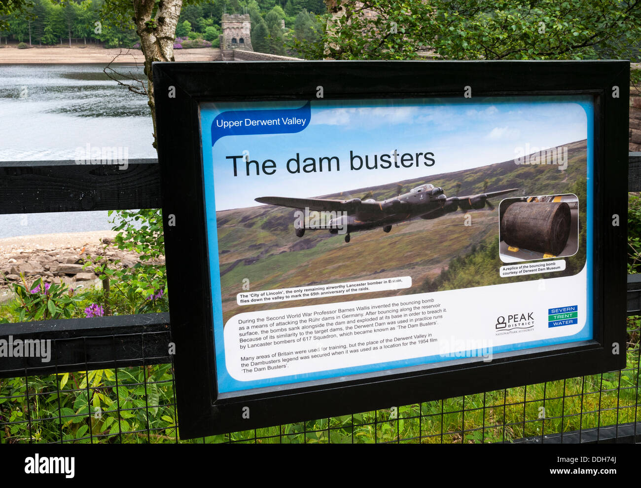 England, Peak District, Derwent Dam, location of practice runs for WWII ...