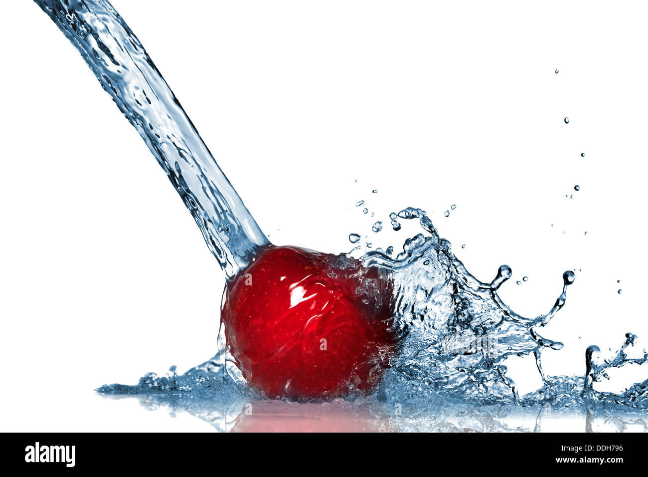 Red apple and water splash isolated on white Stock Photo - Alamy