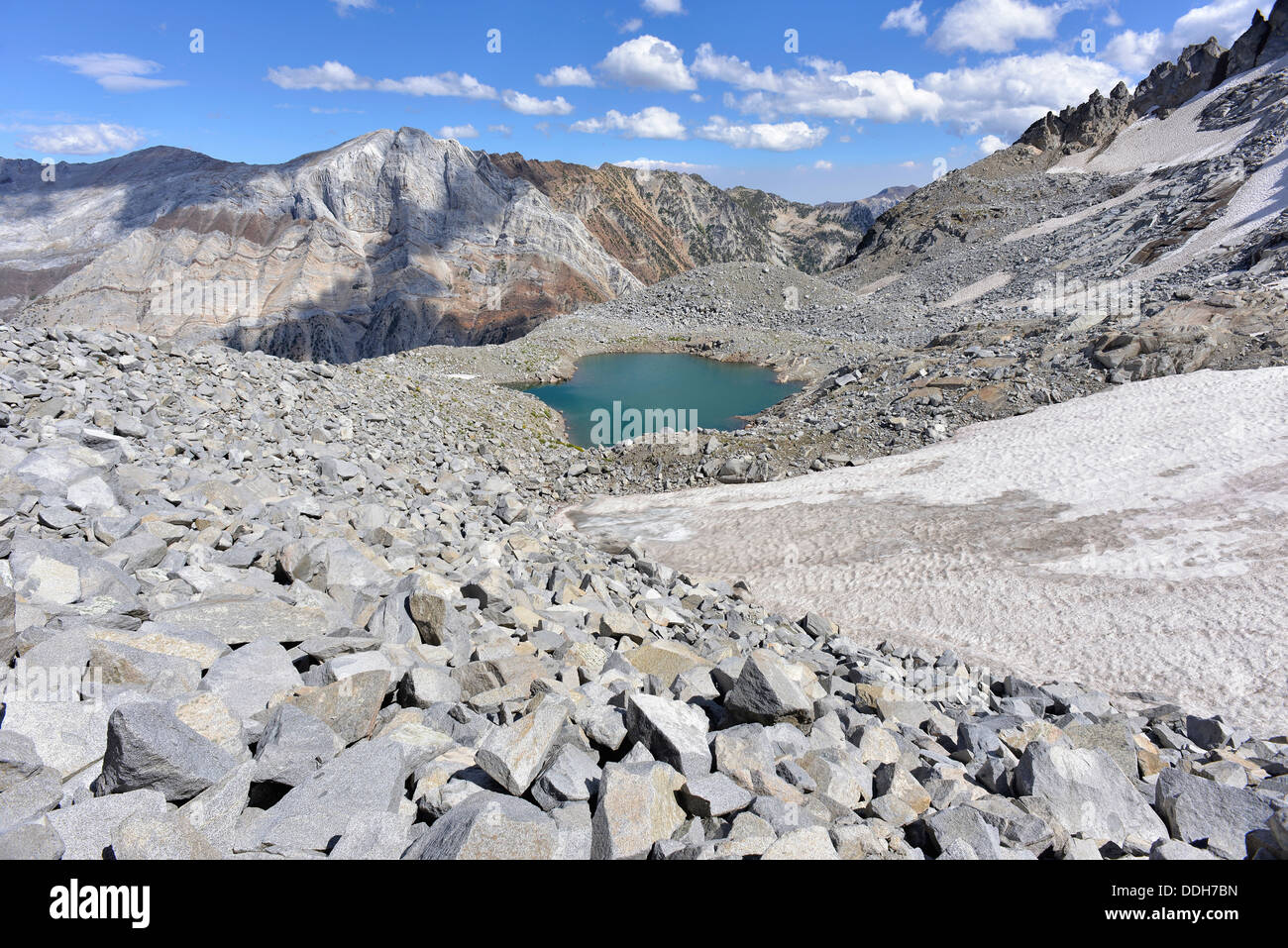 Alpine lake and scree slope hi-res stock photography and images - Alamy