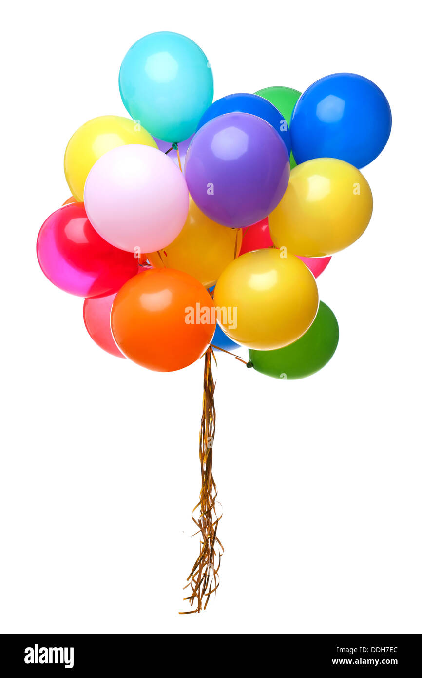 color balloons isolated on white Stock Photo - Alamy