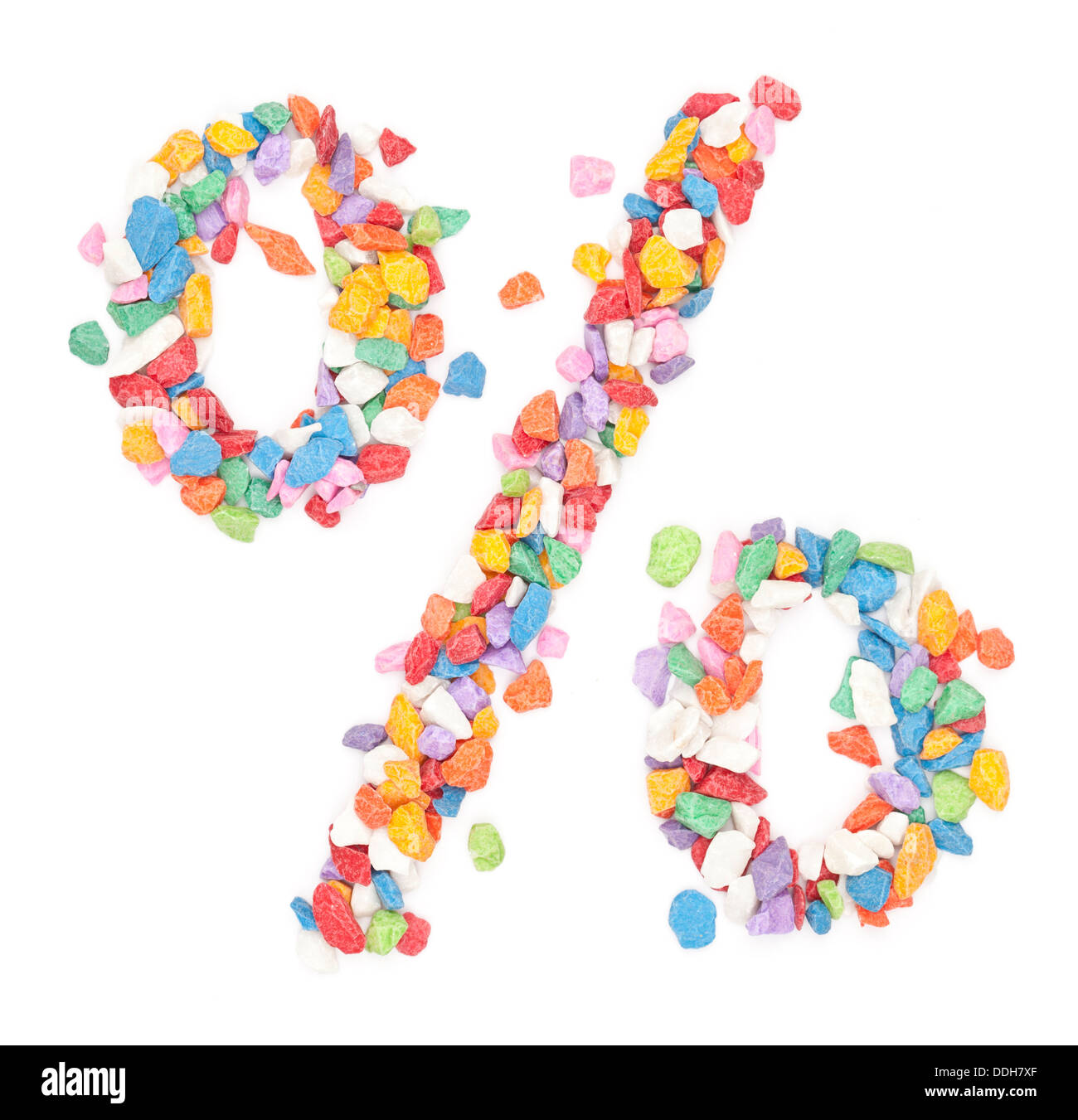 colorful percentage sign made form stone Stock Photo - Alamy