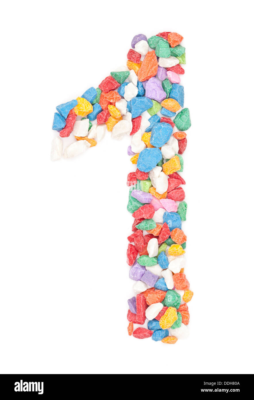 number 1 made form colourful stone Stock Photo - Alamy
