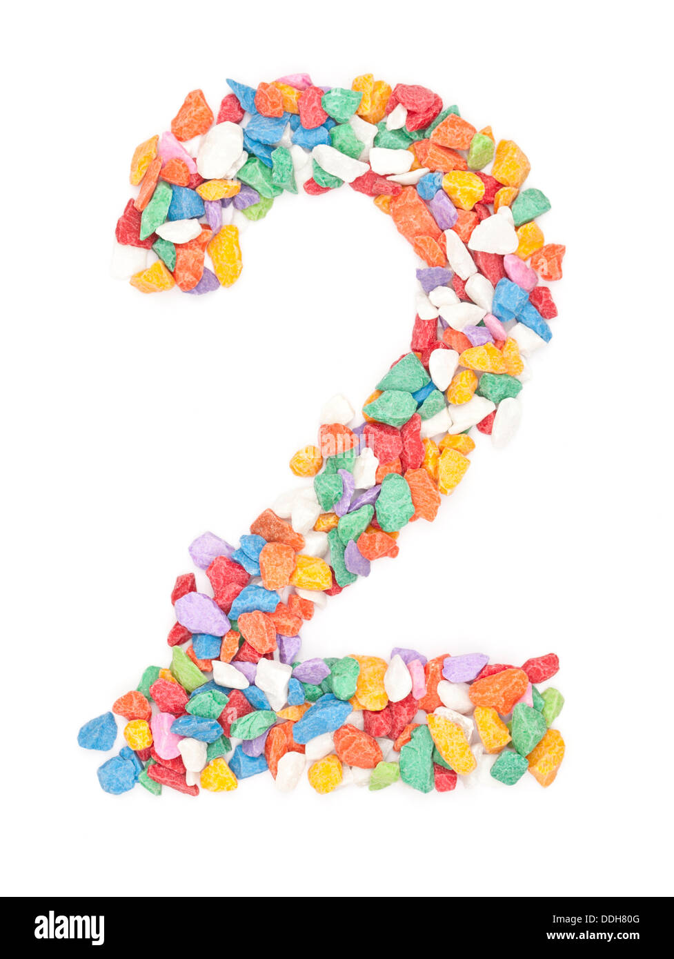 number 2 made form colourful stone Stock Photo - Alamy