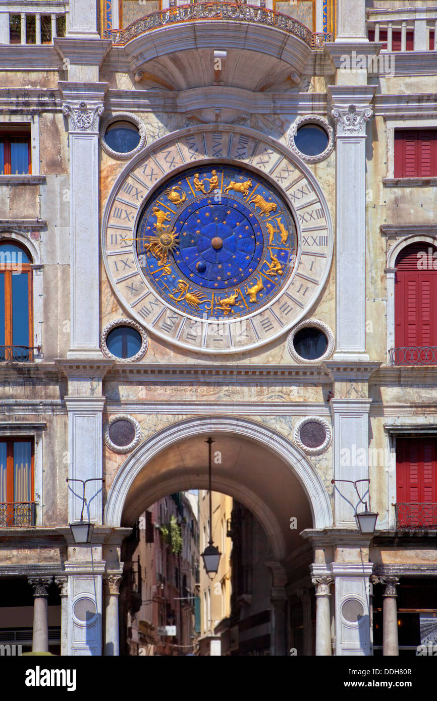 Zodiac clock at San Marco square in Venice Stock Photo - Alamy