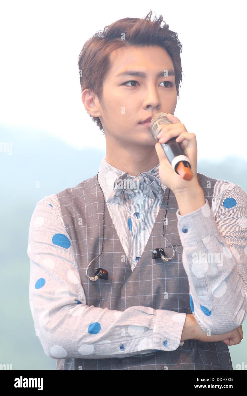 Taipei, China. 1st Sep, 2013. Singer Aaron promotes his first photobook ...