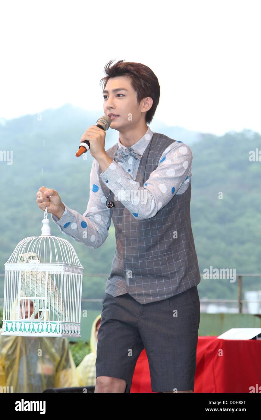 Taipei, China. 1st Sep, 2013. Singer Aaron promotes his first photobook ...