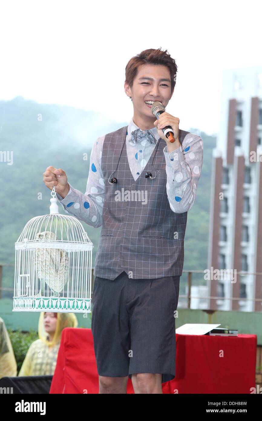 Taipei, China. 1st Sep, 2013. Singer Aaron promotes his first photobook ...