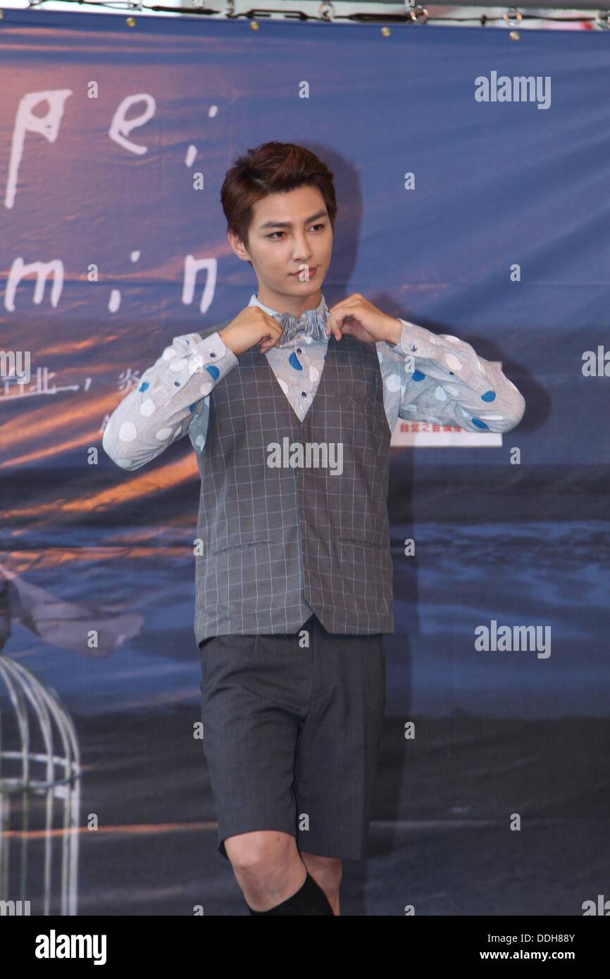 Taipei, China. 1st Sep, 2013. Singer Aaron promotes his first photobook ...