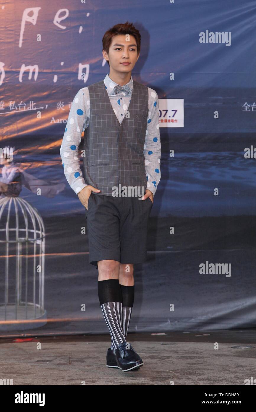 Taipei, China. 1st Sep, 2013. Singer Aaron promotes his first photobook ...