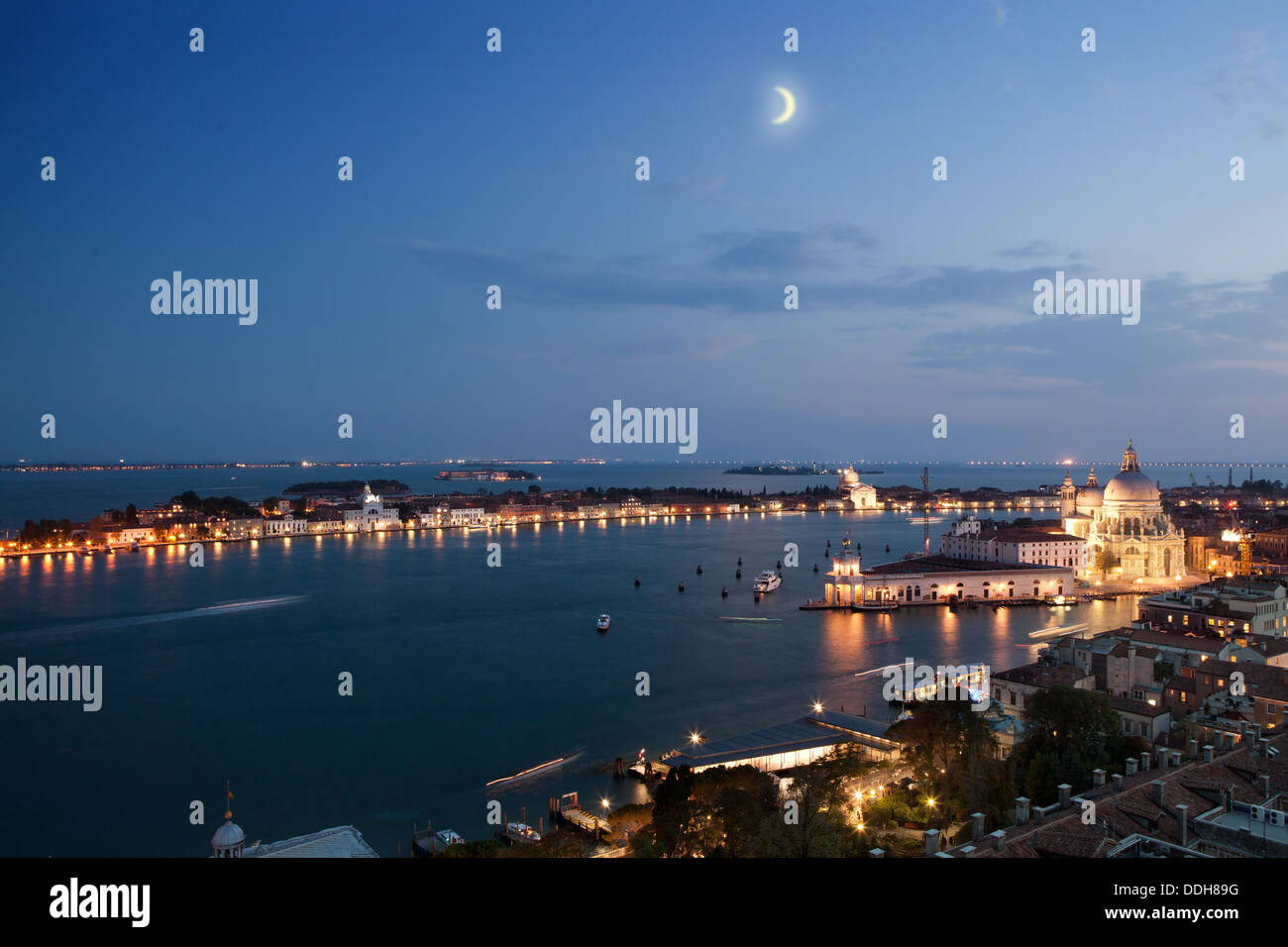 Aerial view of Venice city at evening Stock Photo - Alamy