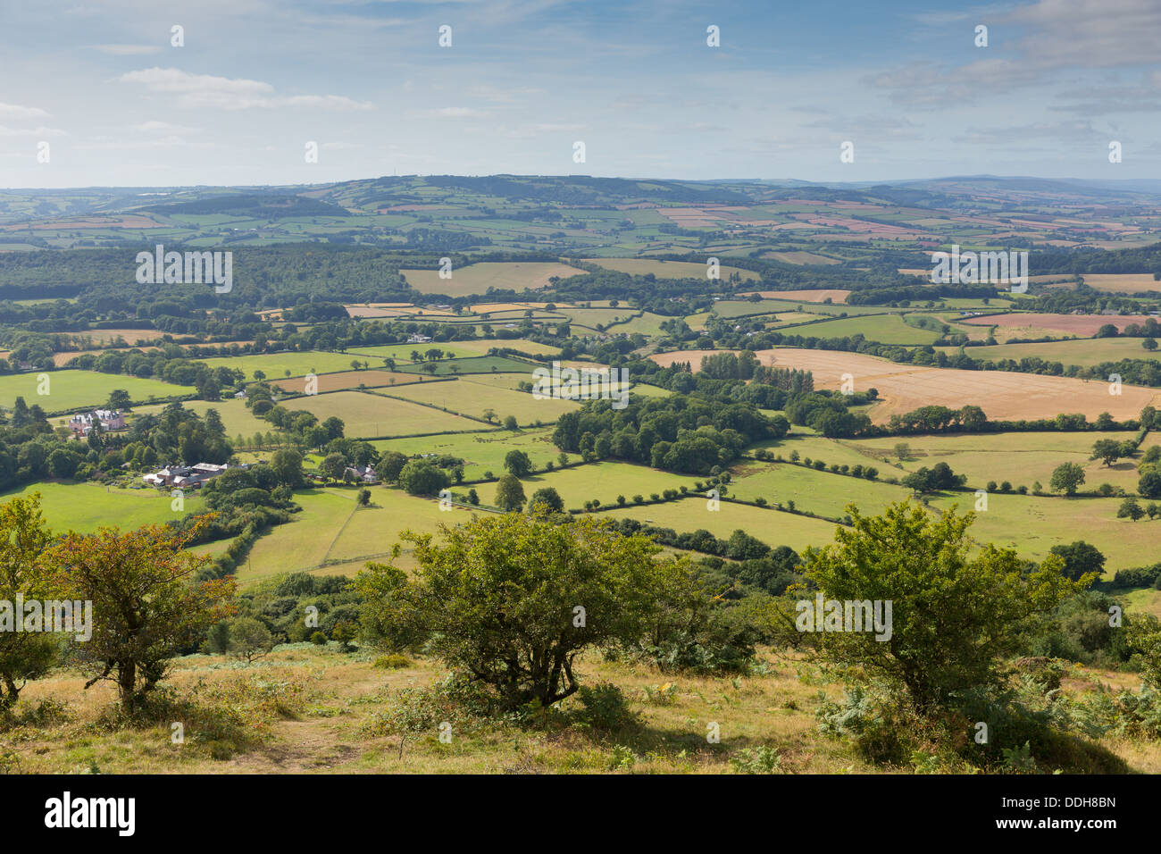View from the Quantock Hills Somerset England over countryside Stock ...