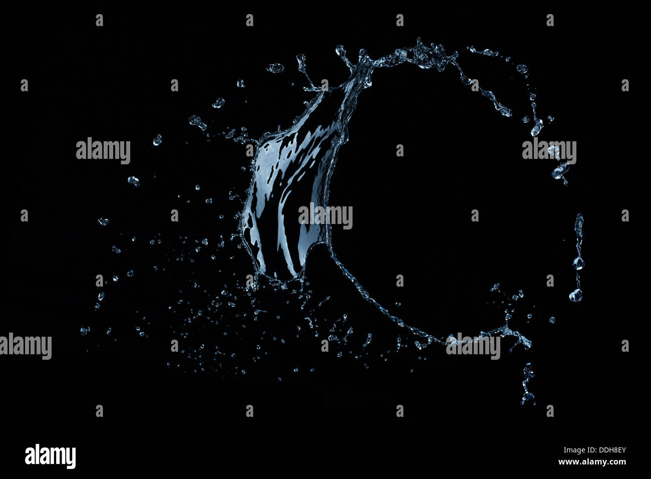 water splash isolated on black background Stock Photo - Alamy