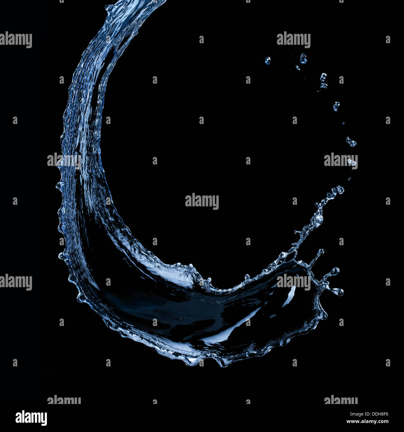 water splash isolated on black background Stock Photo - Alamy