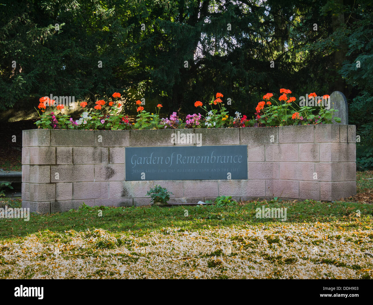 Garden of Remembrance in the grounds of St Peters Church in Belper ...