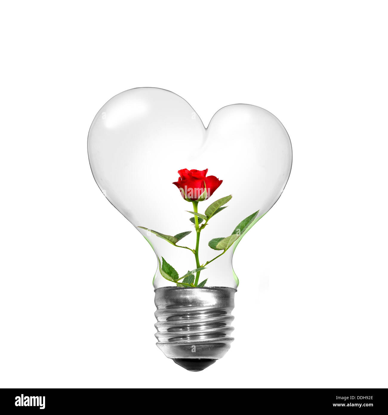 Light bulb in heart shape hi-res stock photography and images - Alamy