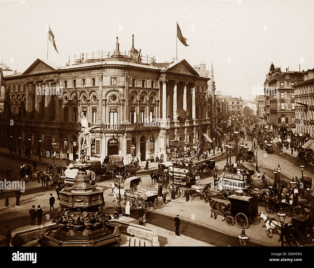 Piccadilly Circus London Victorian period Stock Photo - Alamy