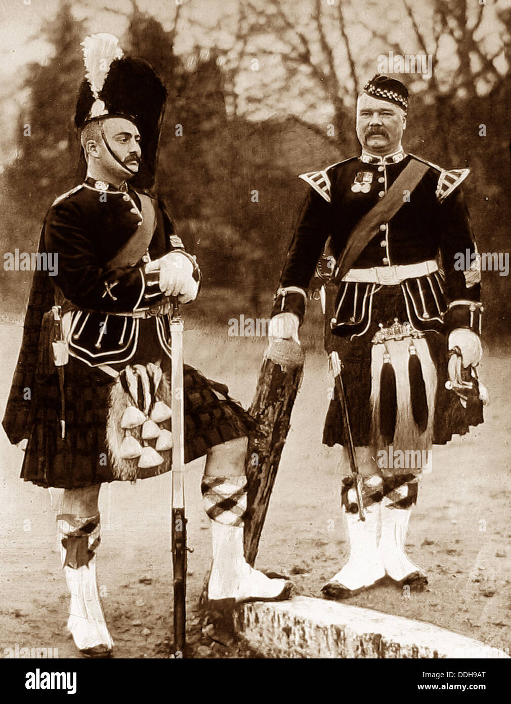 93rd Sutherland Highland Regiment Drum Major and Sergeant early 1900s ...
