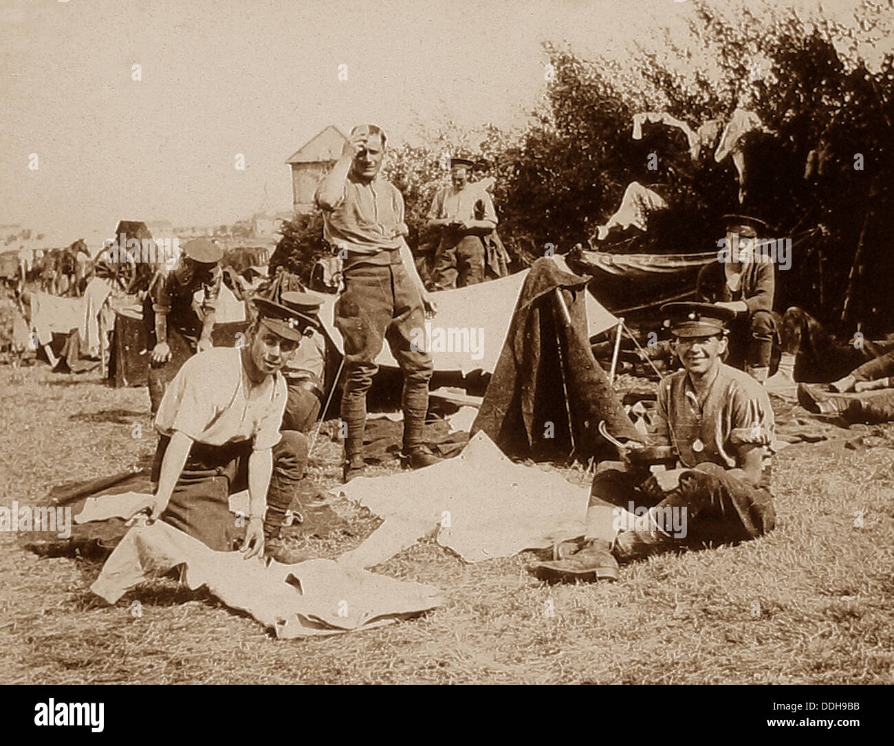 British Troops at a base camp in France during WW1 Stock Photo - Alamy