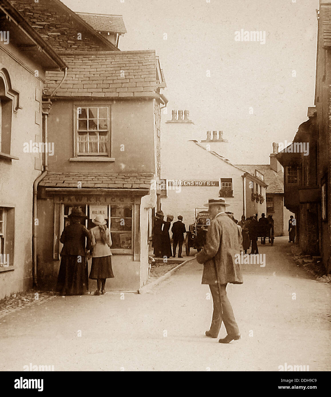 Hawkshead early 1900s Stock Photo - Alamy