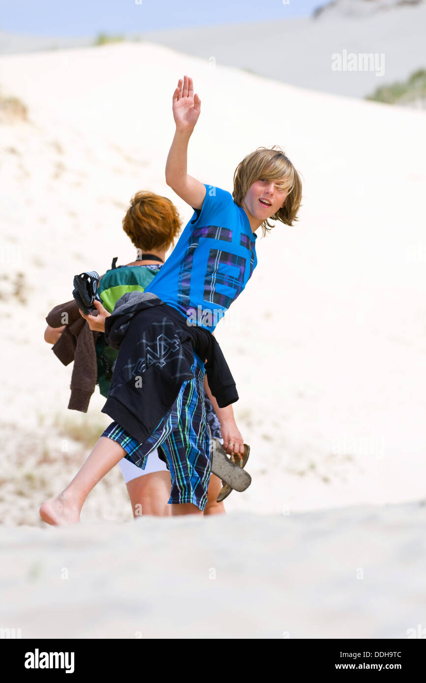 Young boy say hello Stock Photo - Alamy
