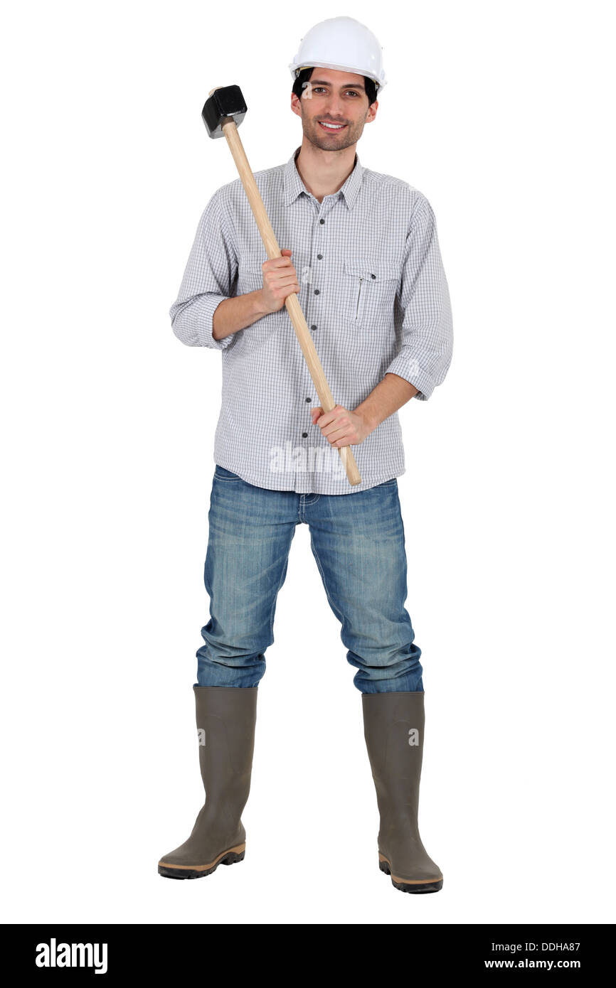 Portrait of a tradesman Stock Photo - Alamy