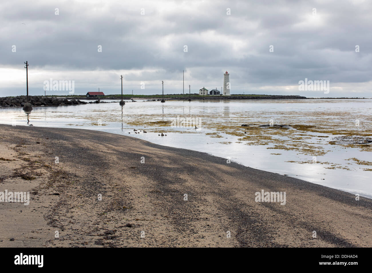 The lighthouse at Grotta Reykjavik Iceland Stock Photo - Alamy