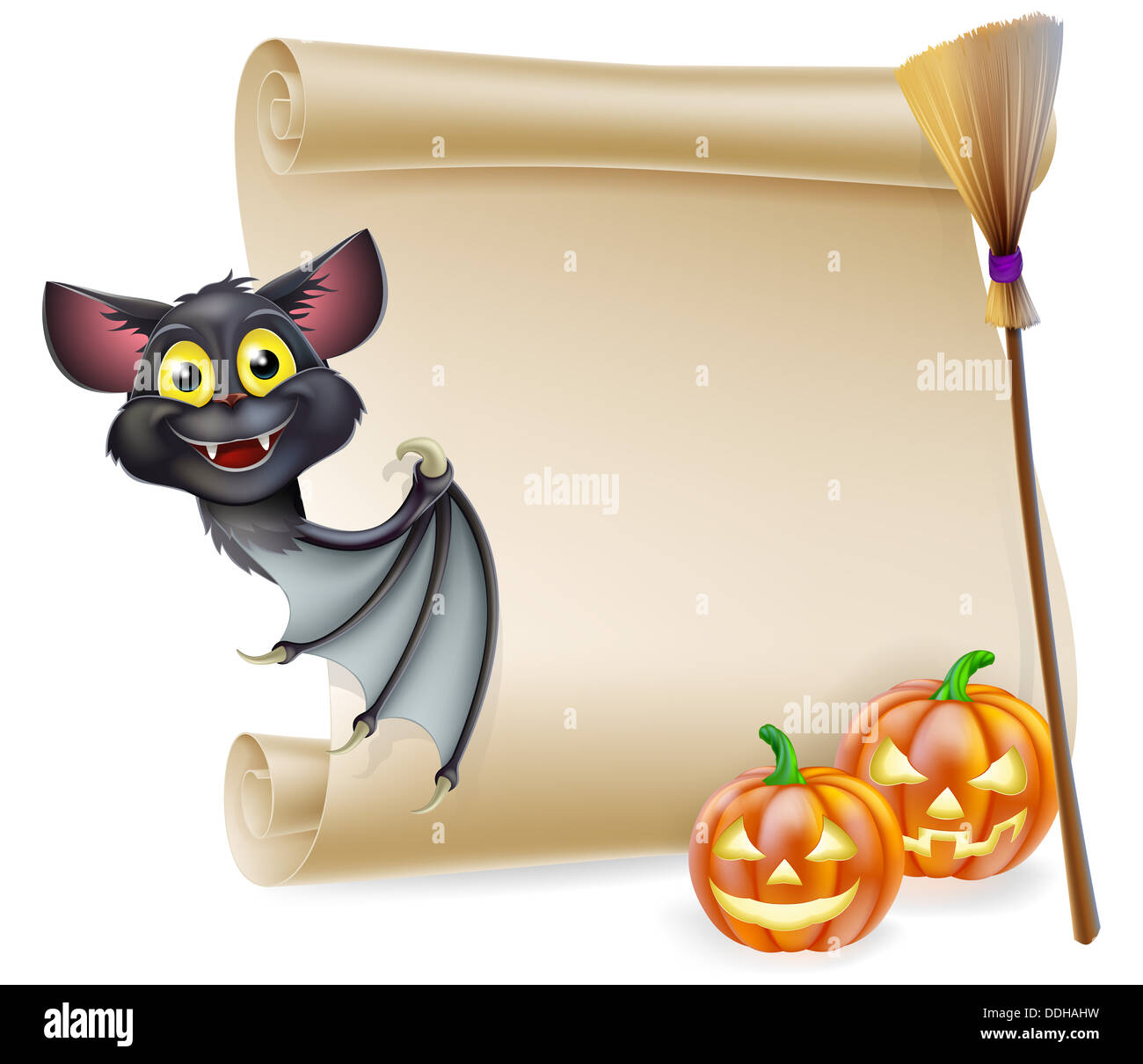 An illustration of a Halloween scroll with space for your message and ...