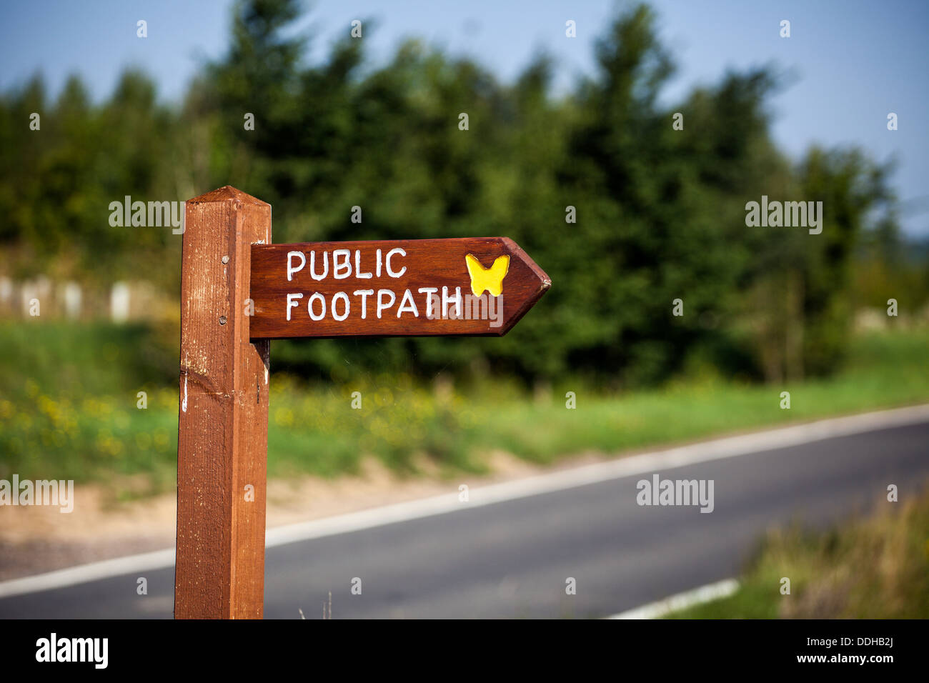 Public Footpath Sign Stock Photo - Alamy