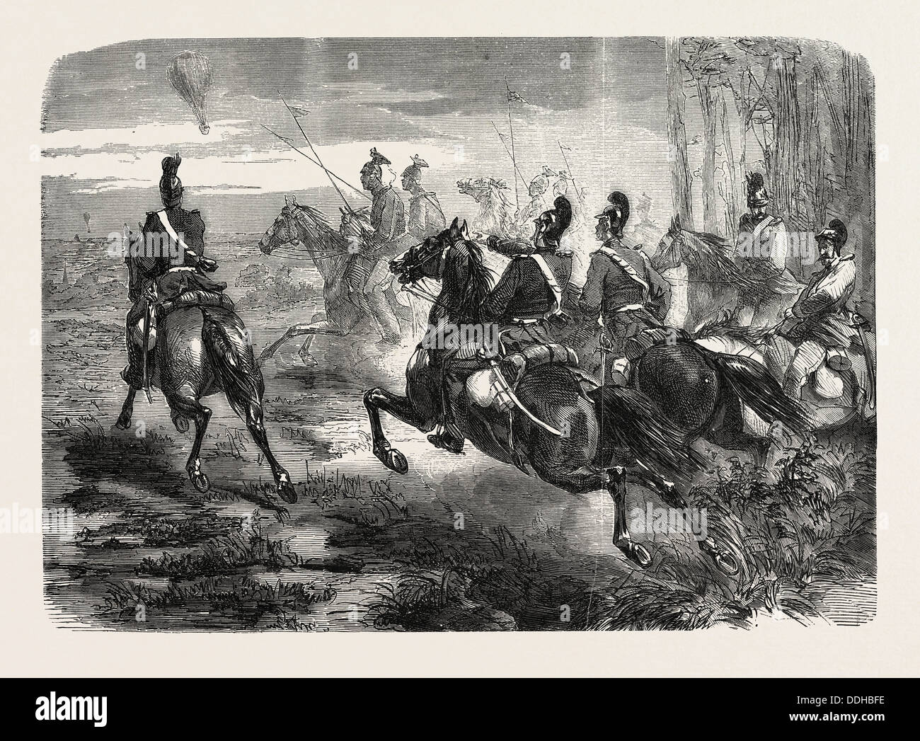 FRANCO-PRUSSIAN WAR: LIGHT BAVARIAN CAVALRY PURSUING A FRENCH MAIL ...
