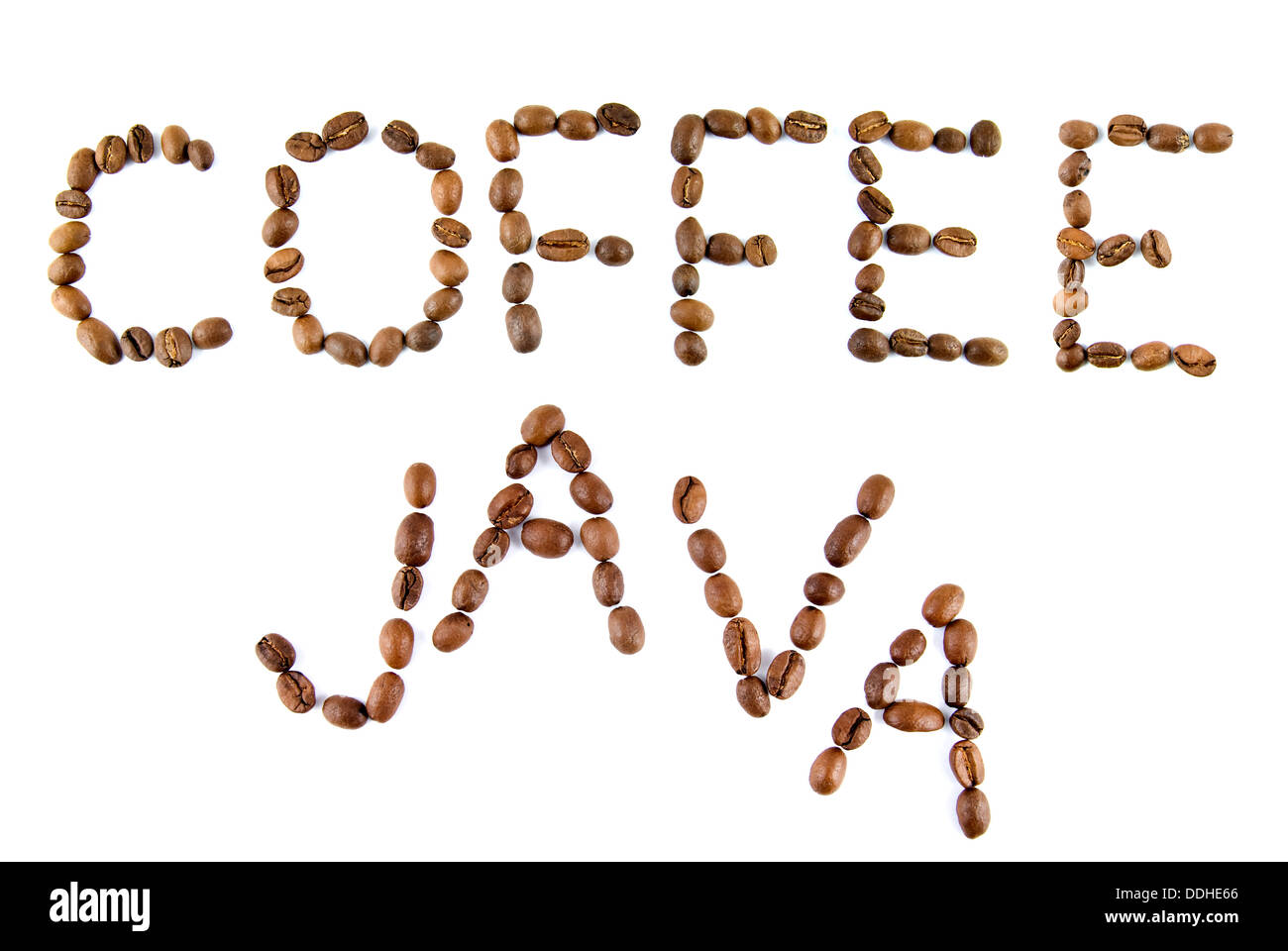 coffee and java words from coffee isolated on white Stock Photo - Alamy