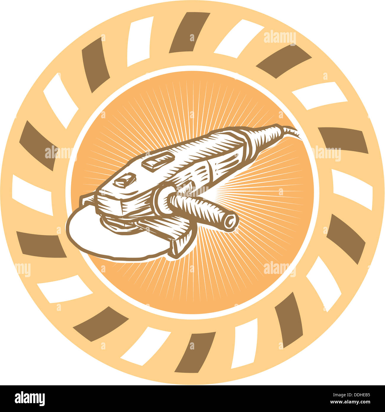 Illustration of a angle grinder also known as a side grinder or disc ...