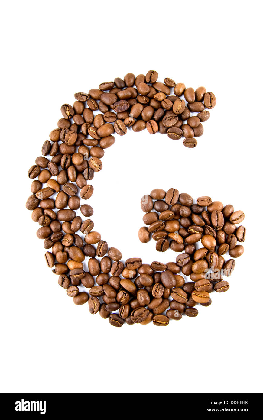 coffee letter isolated on white Stock Photo - Alamy