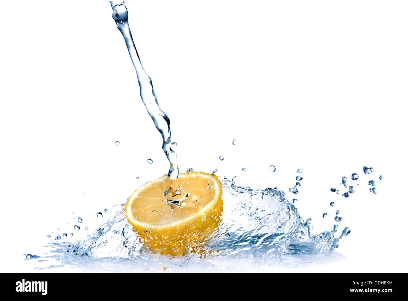 fresh water drops on lemon isolated on white Stock Photo - Alamy