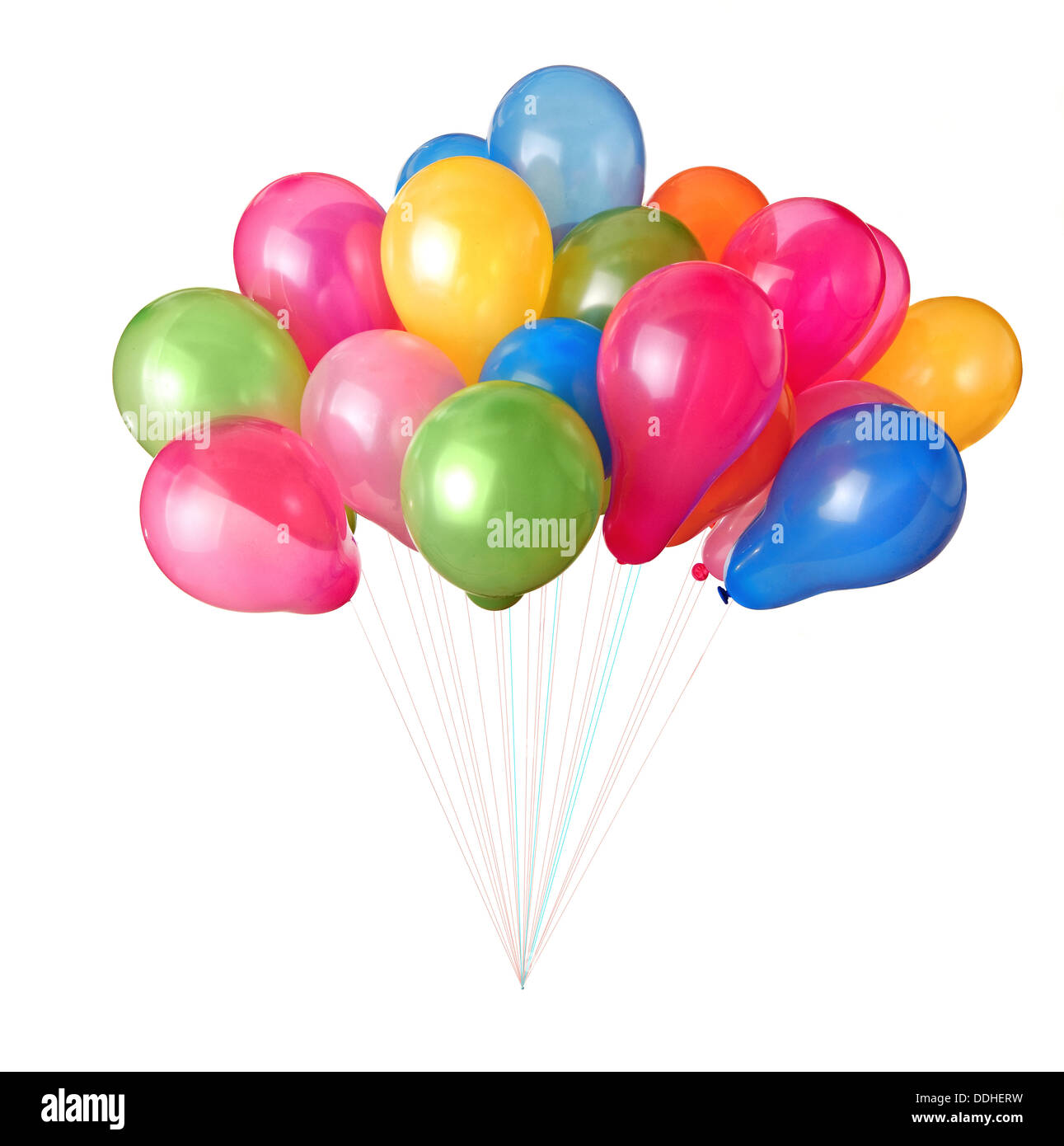 color balloons isolated on white Stock Photo - Alamy