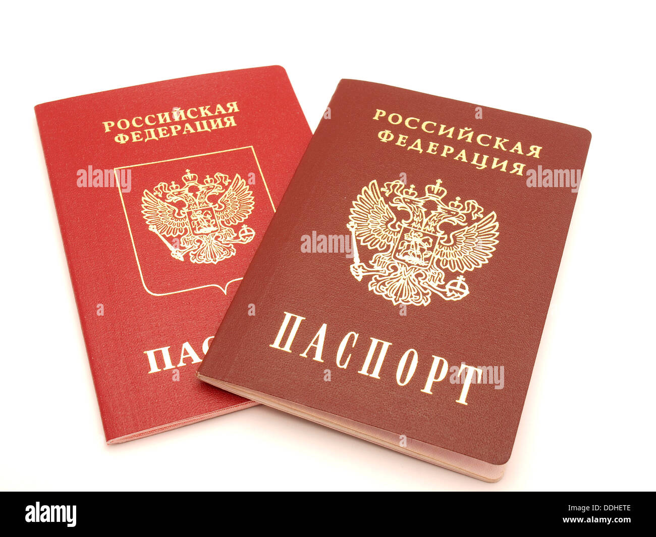 The opened passport on a white background Stock Photo - Alamy