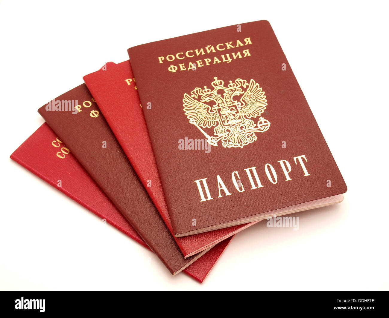 The opened passport on a white background Stock Photo - Alamy