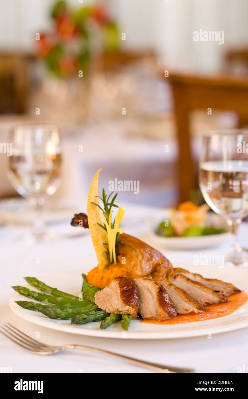 Hawaii Regional Cuisine, fine dining entree, roasted Duck Stock Photo ...