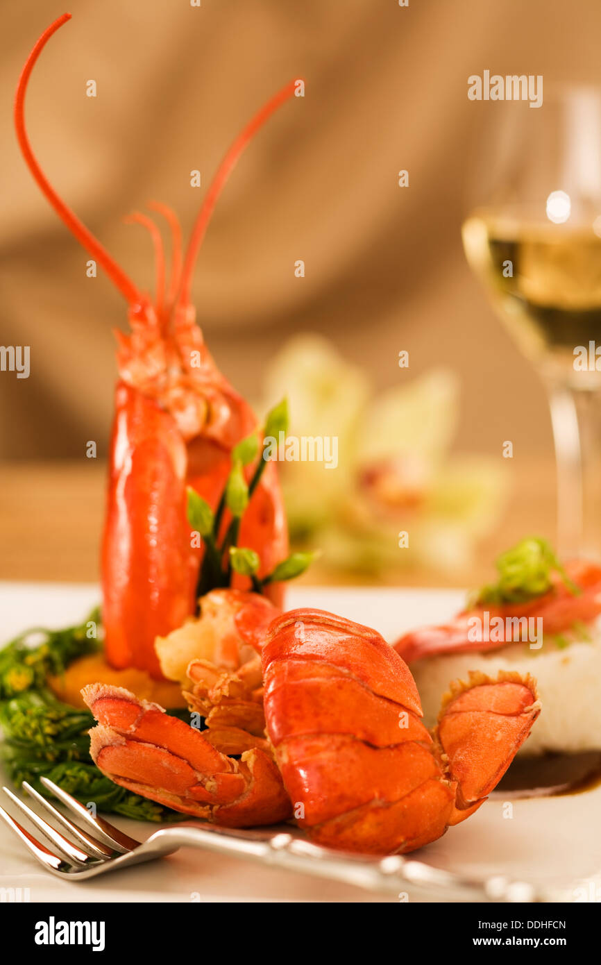Hawaii Regional Cuisine, fine dining entree, fresh Maine Lobster Stock ...