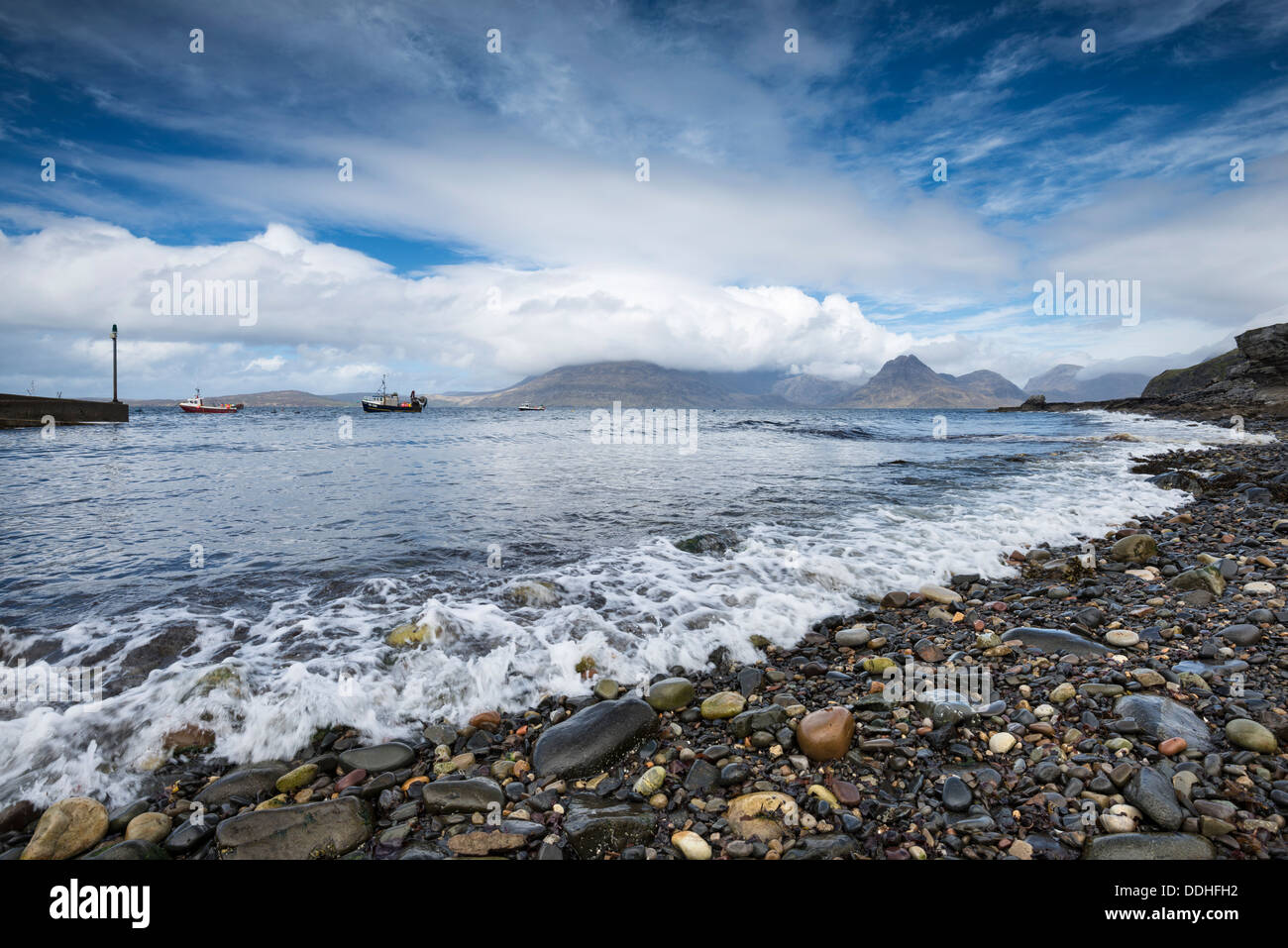 Unite Kingdom, Scotland, Isle of Skye, View of Elgol Bay Stock Photo ...