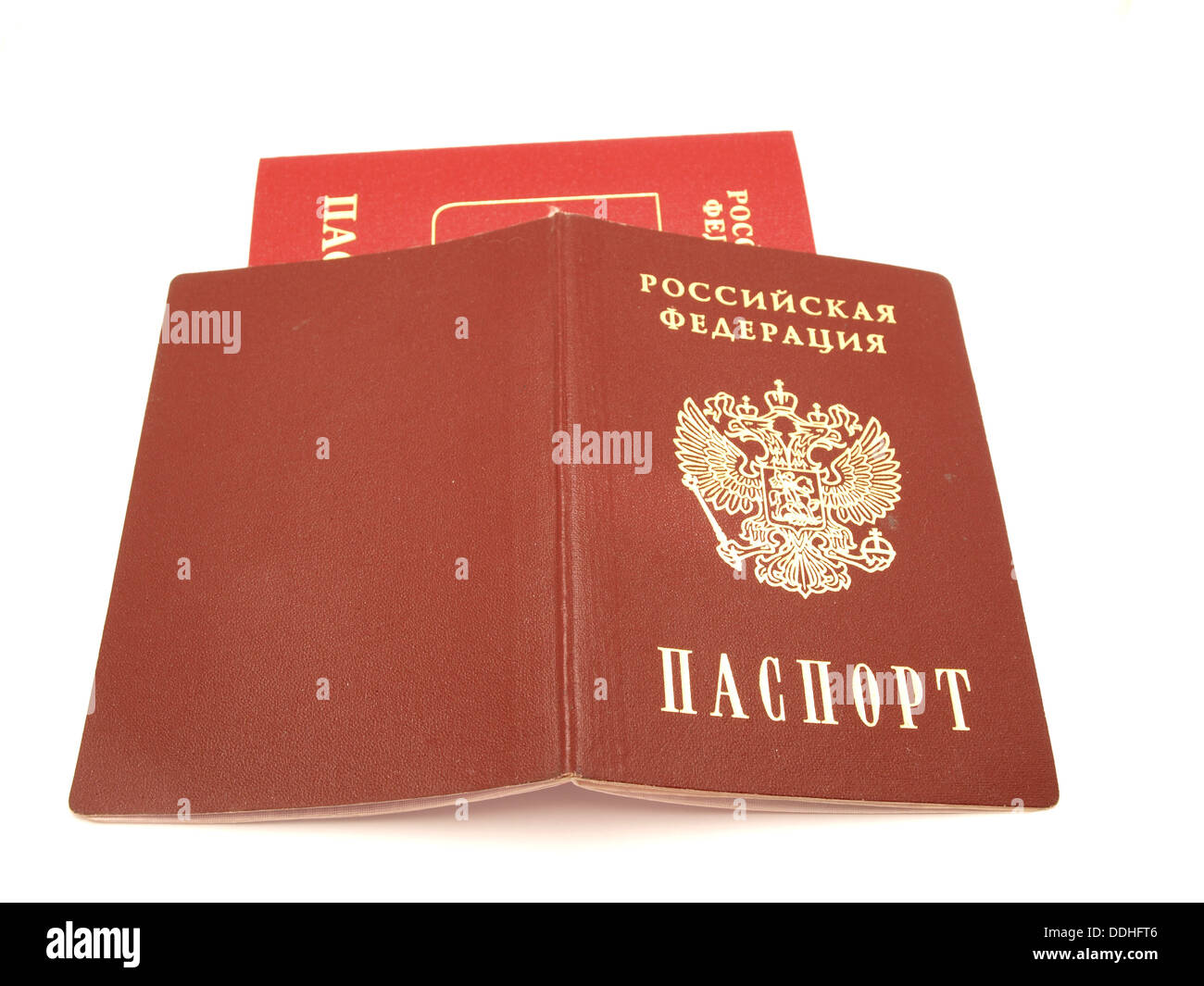 The Russian passport on a white background Stock Photo - Alamy