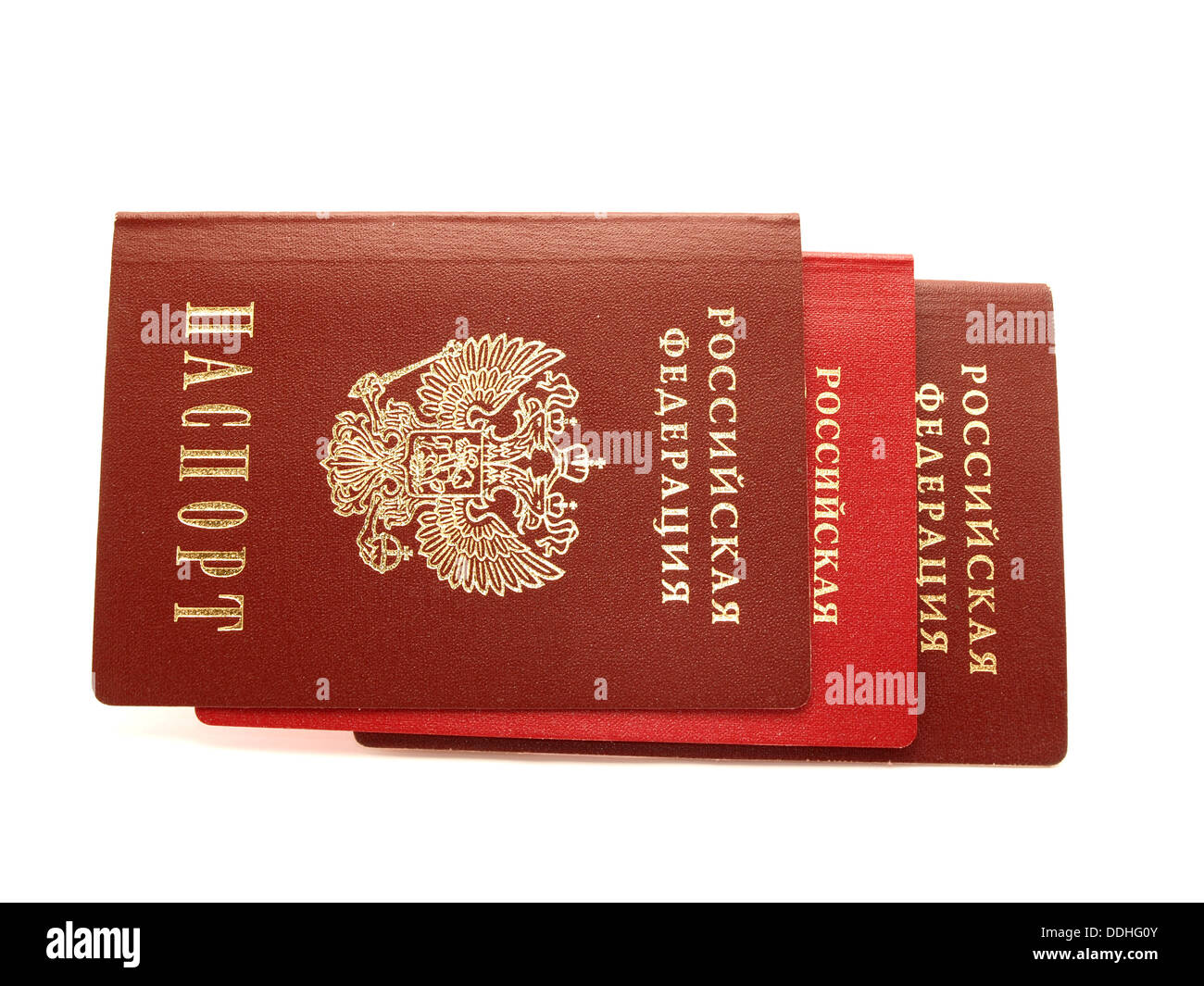 The Russian passport on a white background Stock Photo - Alamy