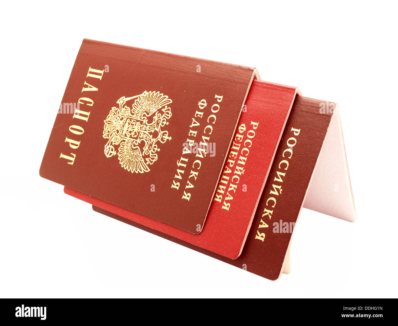 The Russian passport on a white background Stock Photo - Alamy