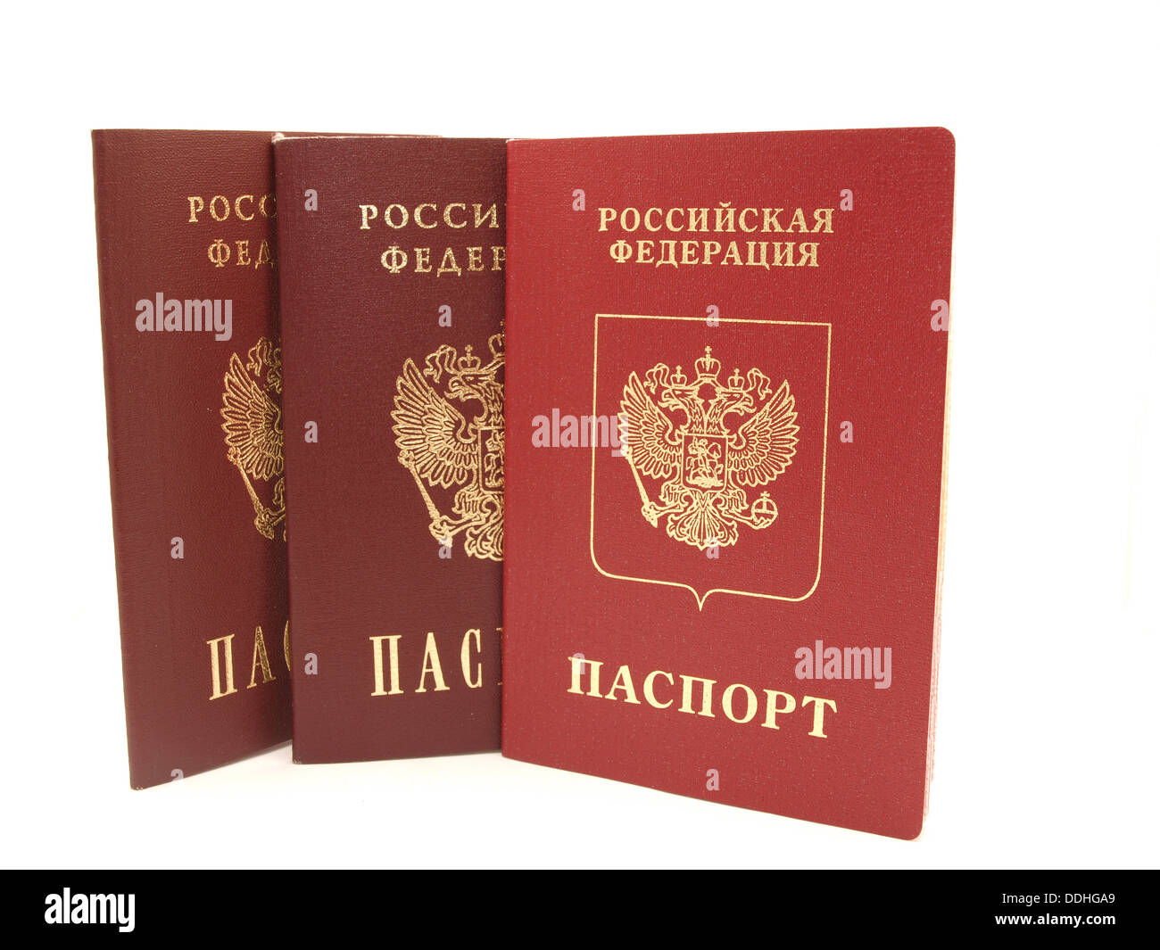 The Russian passport on a white background Stock Photo - Alamy