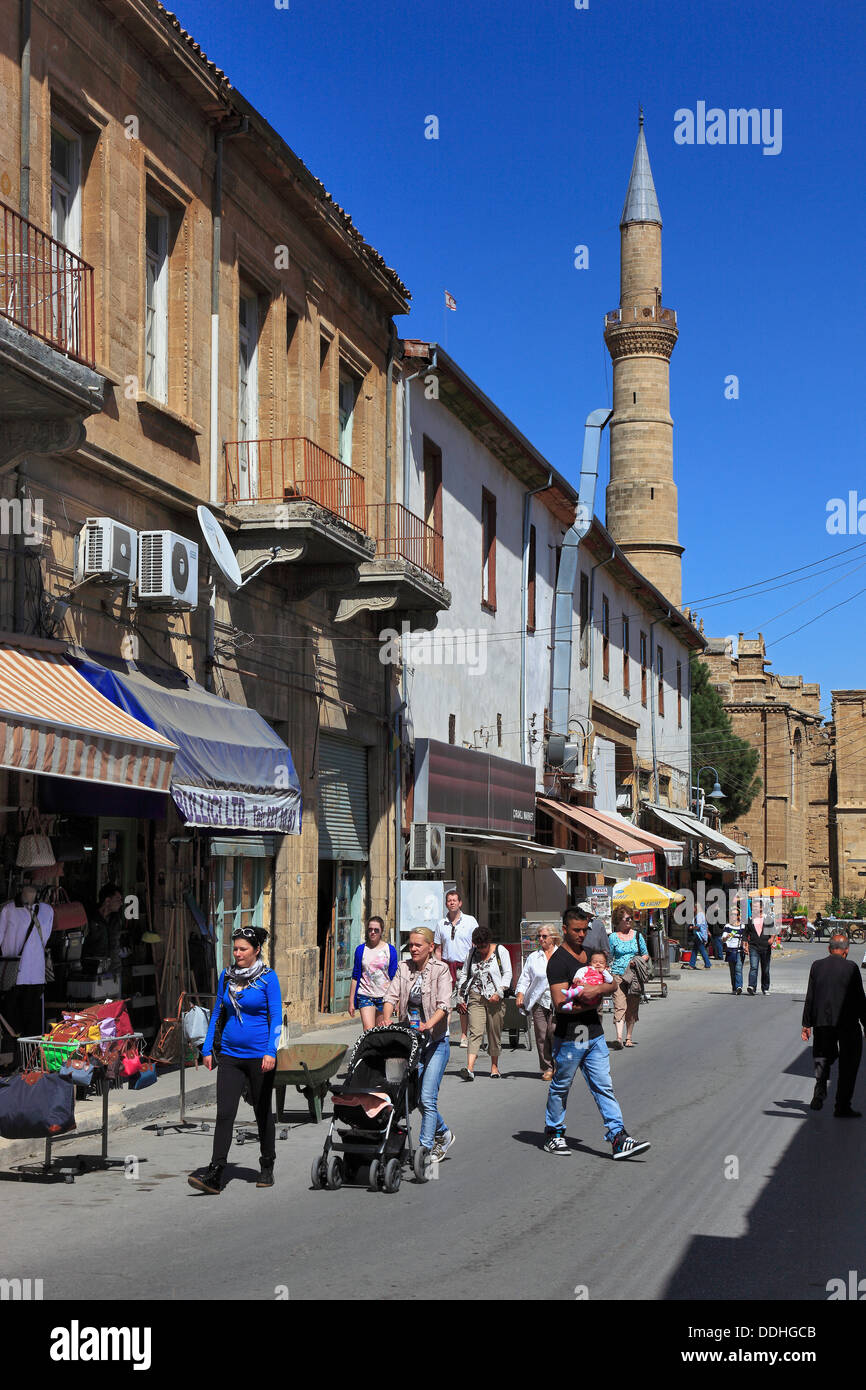 Lefkosa, Lefkosia, Northern Cyprus, Selimiye mosque and street in the ...
