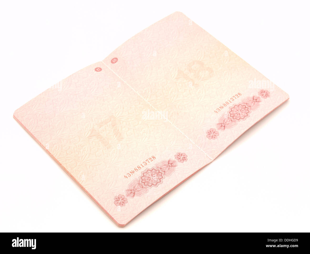 The opened passport on a white background Stock Photo - Alamy