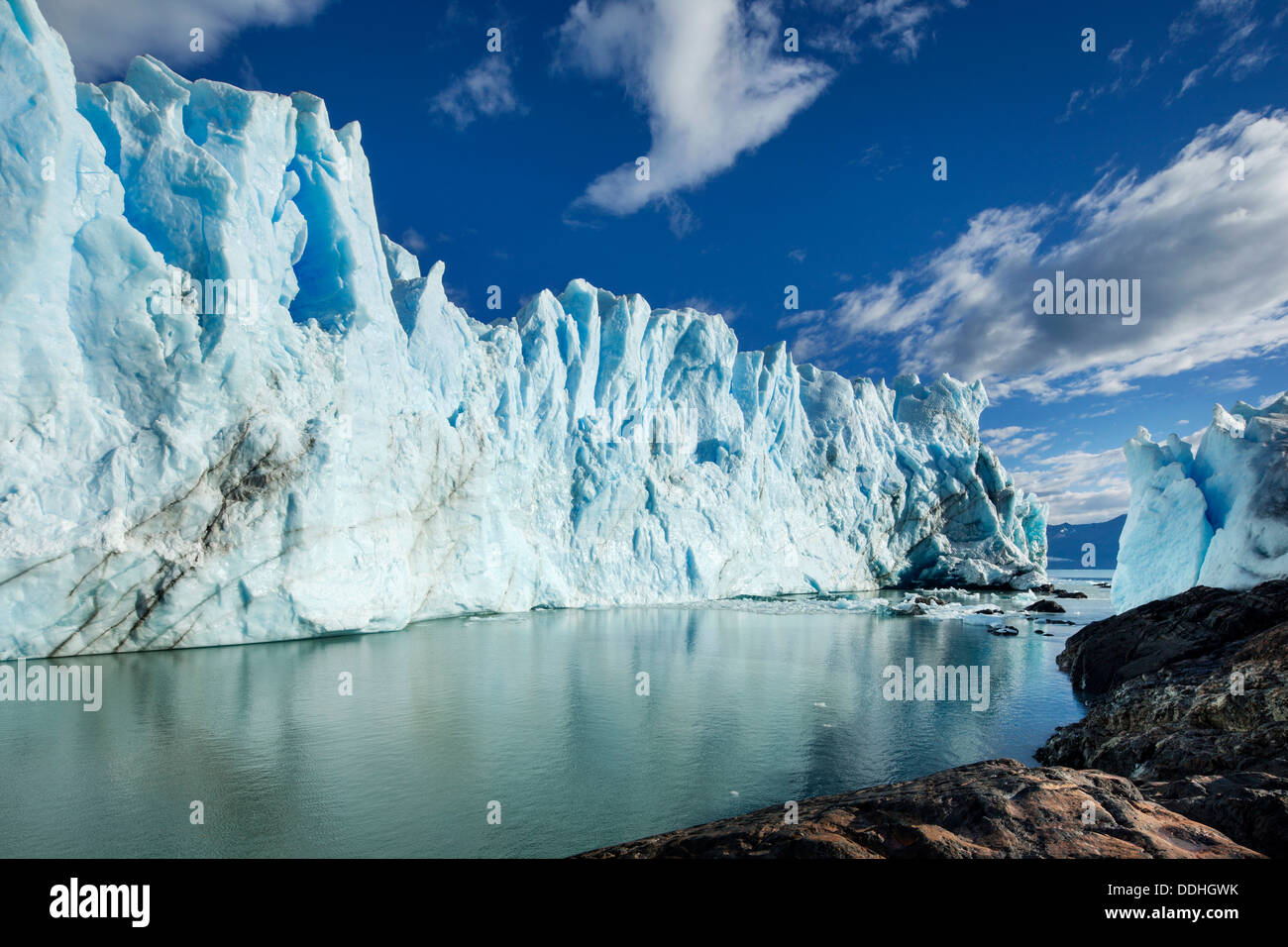 Perito Moreno Glacier, glacier front, Canal de los Tempanos Stock Photo ...