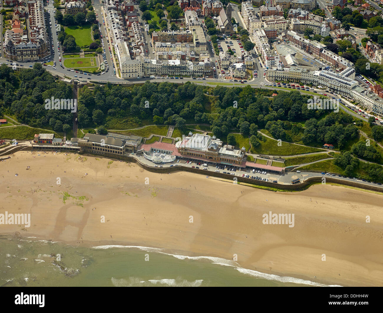 Scarborough South Beach and Spa from the air, North Yorkshire, Northern ...